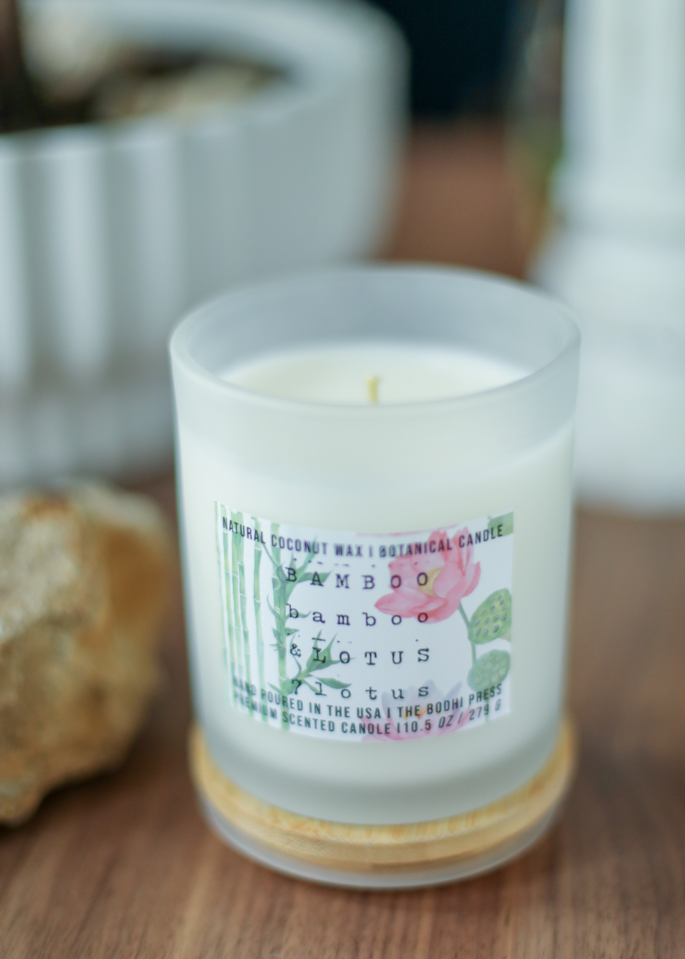 Buy Lotus and Bamboo Natural Candle - The Bodhi Press